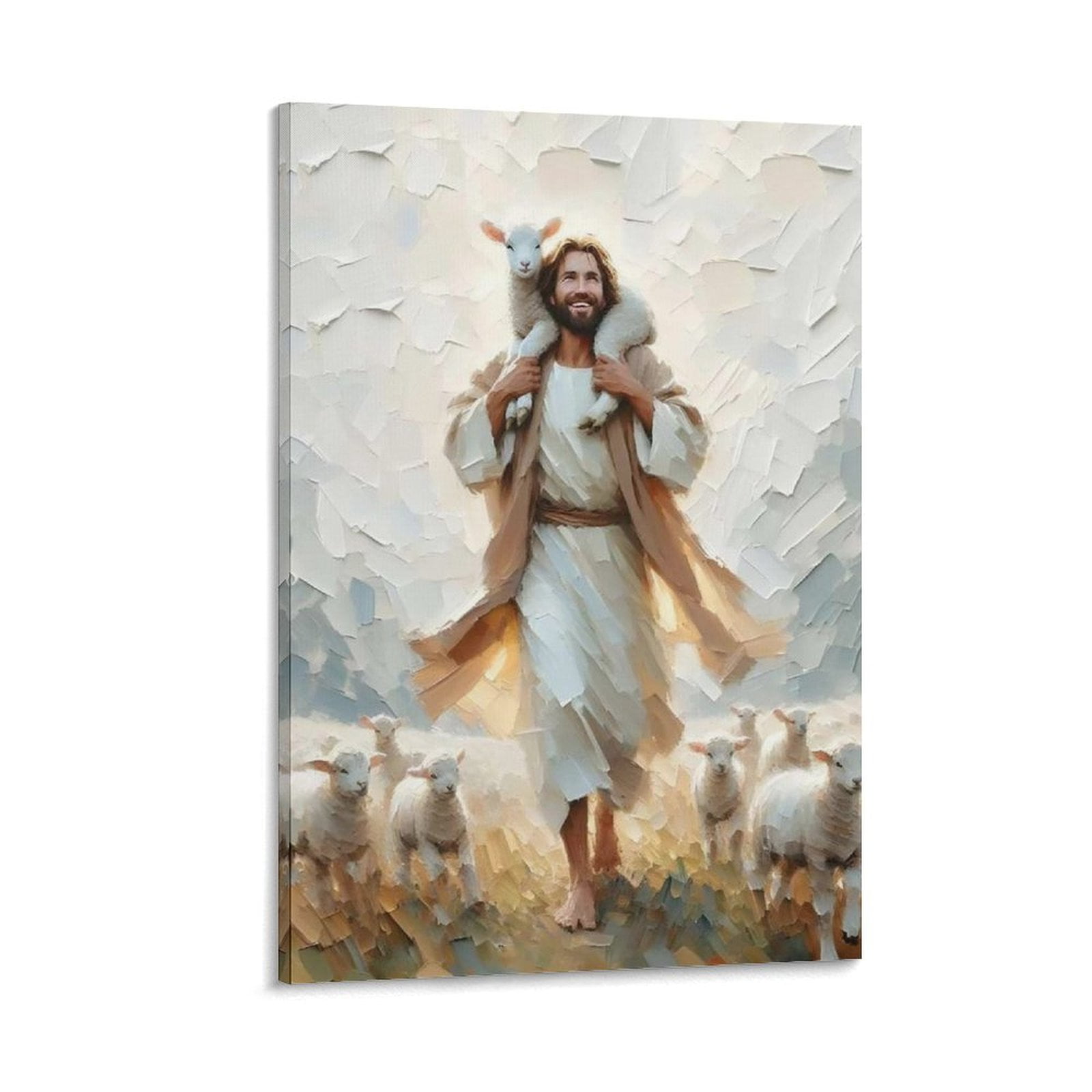 Jesus And Lamb Wall Art Decor The Lord Is My Shepherd Bible Abstract ...