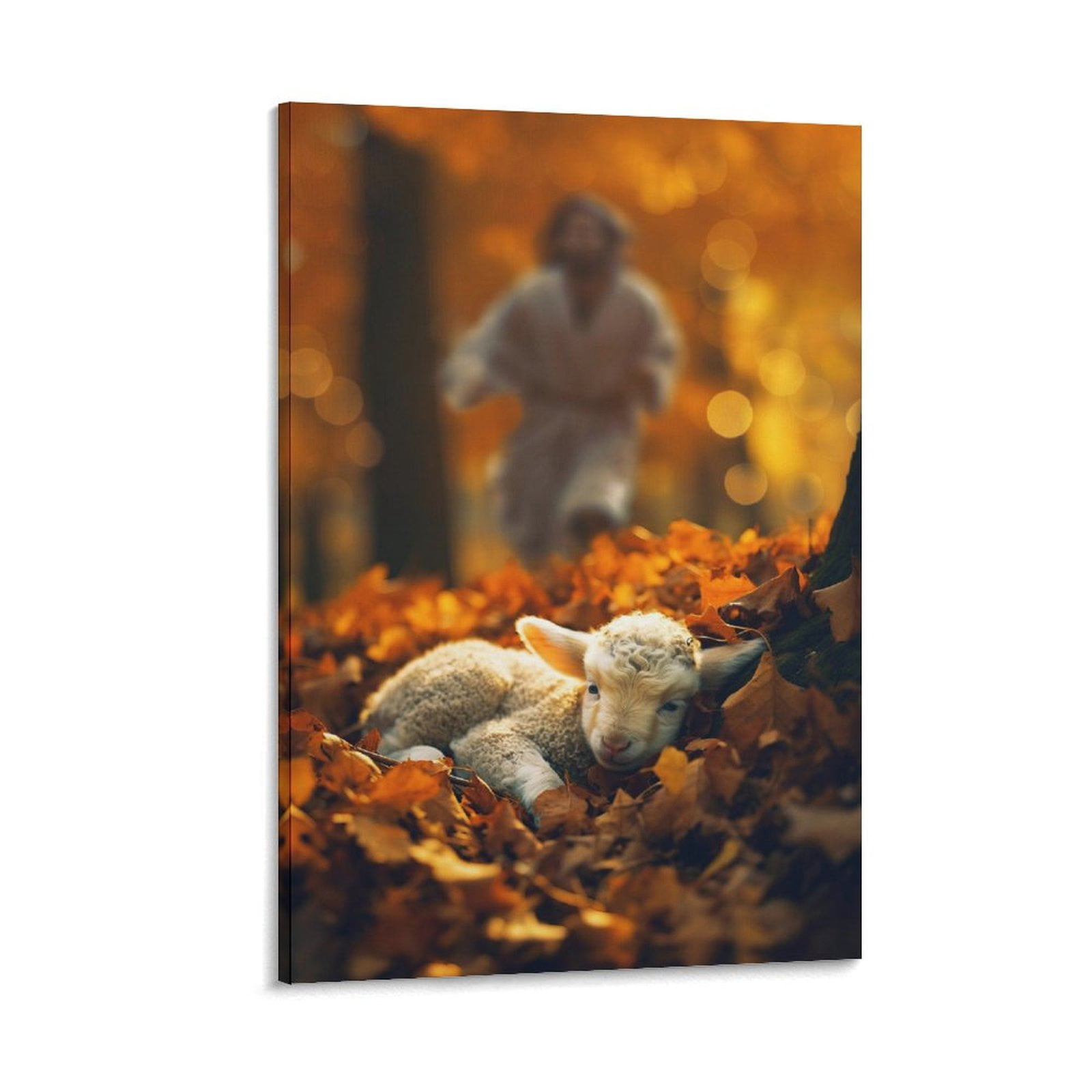 Jesus And The Lamb Wall Decor Poster Jesus Finds The Lost Lamb in Maple ...