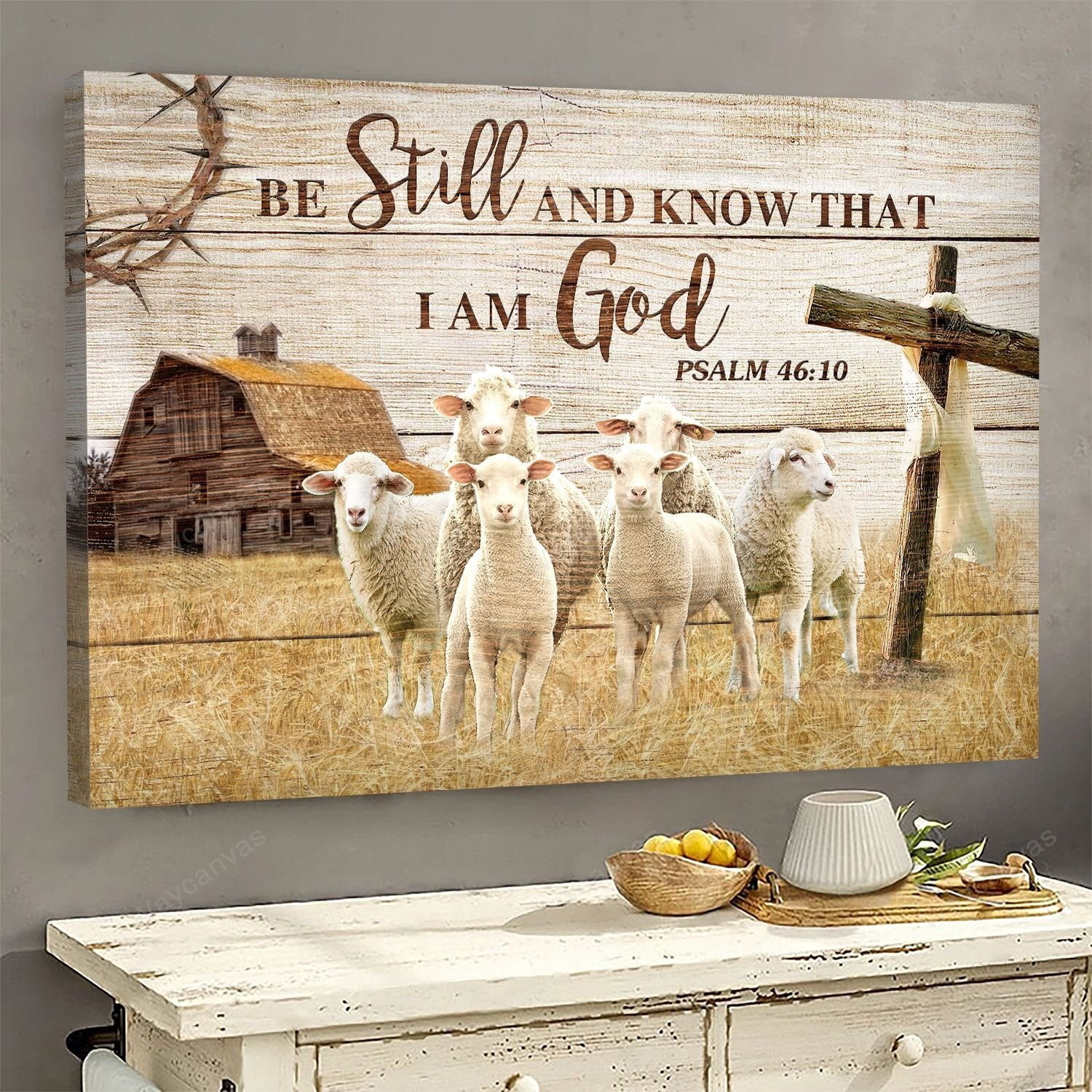 Jesus, Lambs of God, Farm - Be still and know that I am God Landscape ...