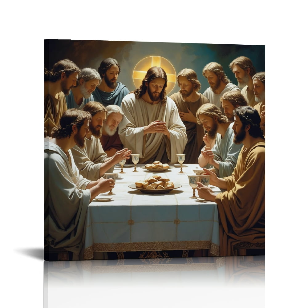 Jesus Last Supper Canvas Wall Art Print , Vintage Christian Pictures ...