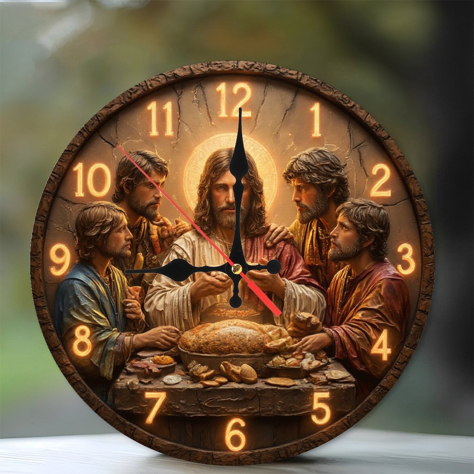 Jesus Last Supper Wall Clock Religious Gift Home Decor 10-Inch Silent ...