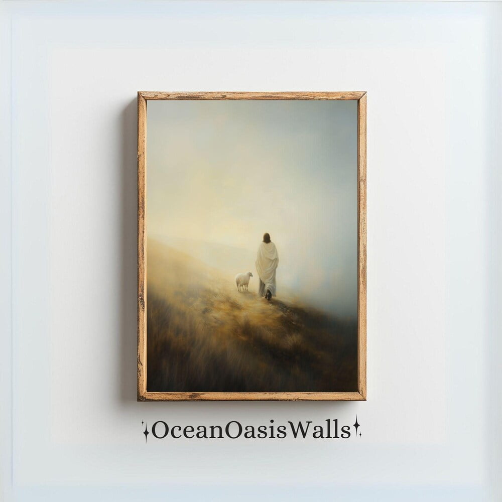 Jesus Leaves The 99, Jesus And The Lost Sheep Print, Jesus Good ...