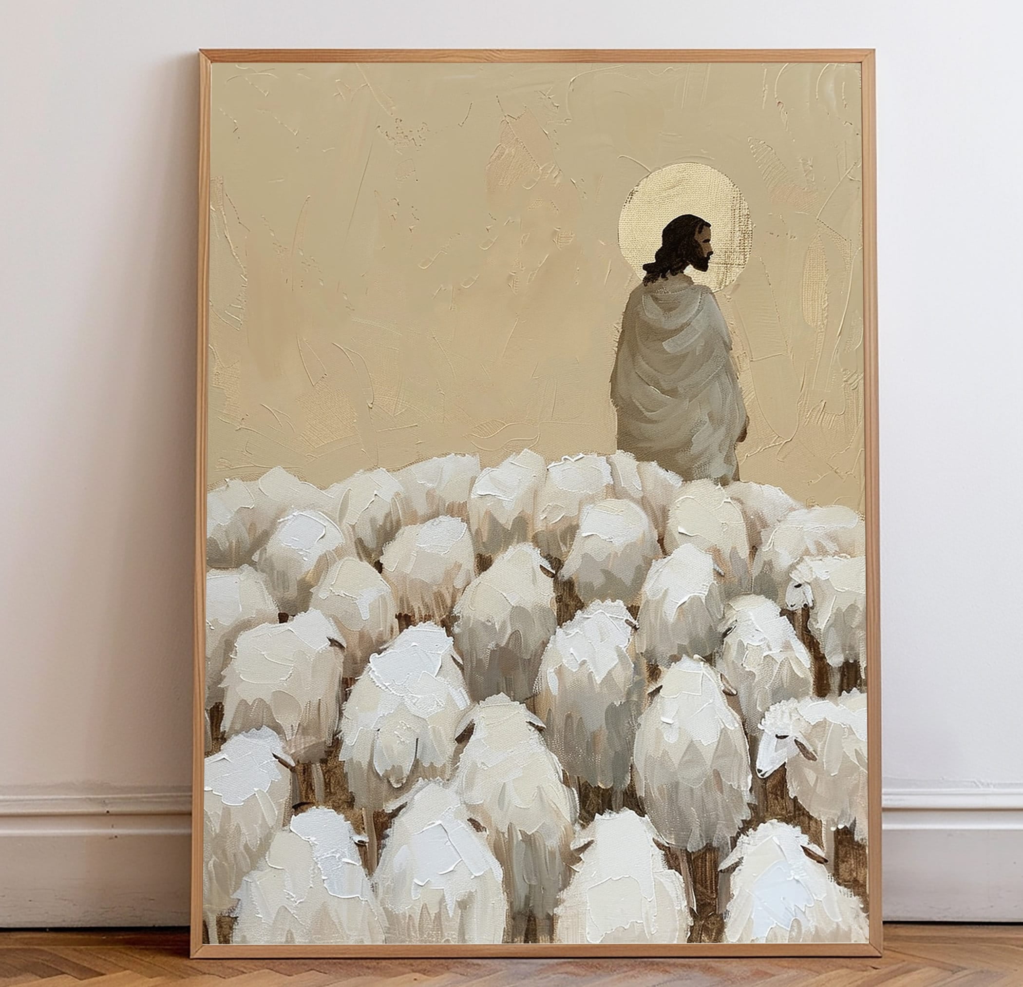 Jesus Leaves The 99, Parable Of The Lost Sheep, Jesus Wall Art, Good ...