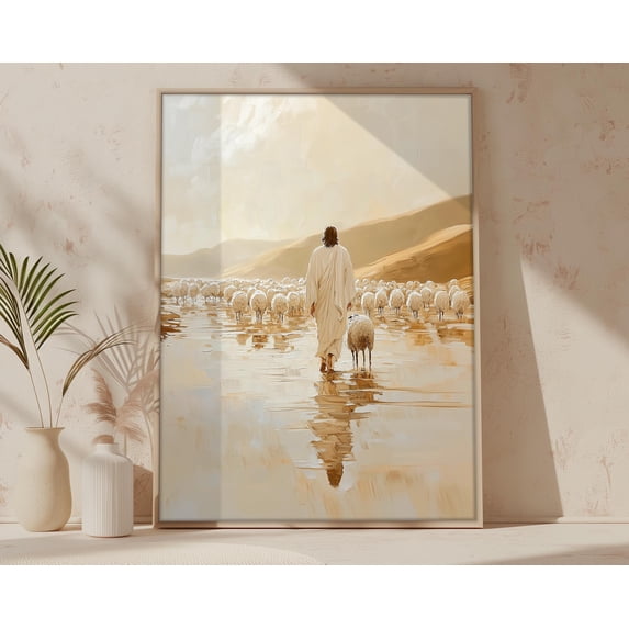 Jesus Leaves The 99 Wall Art , Jesus Art, Bible Art, Jesus Good ...
