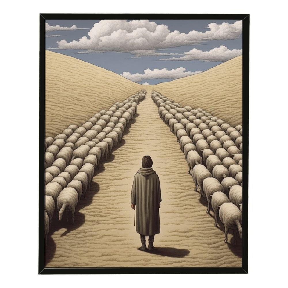 Jesus Leaves the 99, Jesus Art, Bible Art, Jesus Good Shepherd, WALL ...