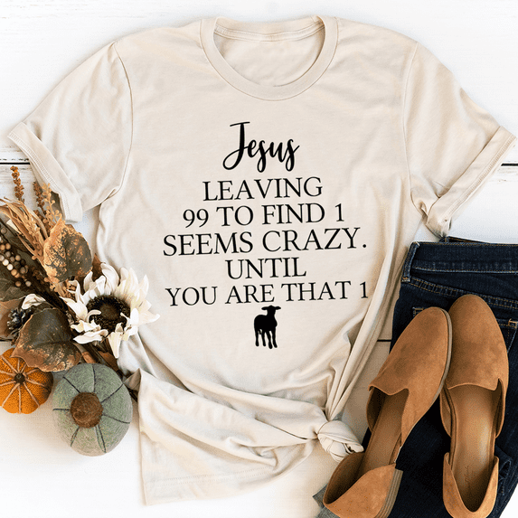 Jesus Leaving 99 To Find 1 Tee Soft Cream S Peachy Sunday T-Shirt ...
