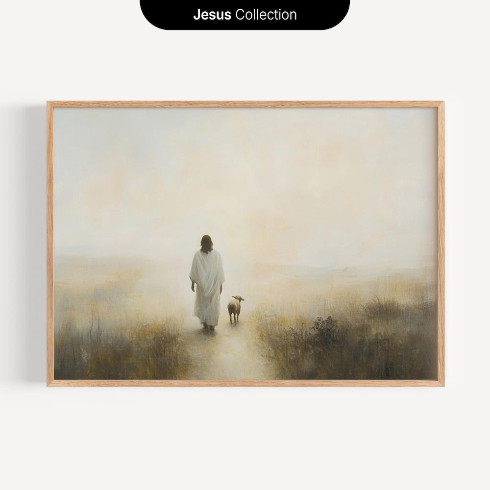 Jesus Left The 99, The Lost Lamb, Modern Christian Painting, Good ...