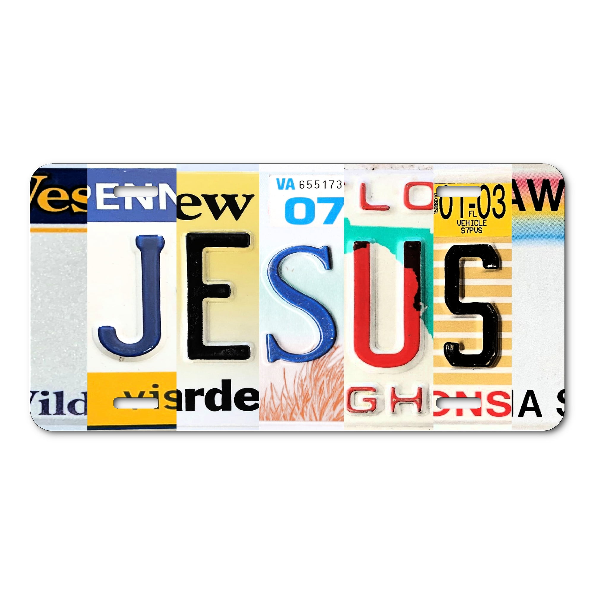 Jesus License Plate – Christian Auto Tag – Vintage Style Faith Sign ...
