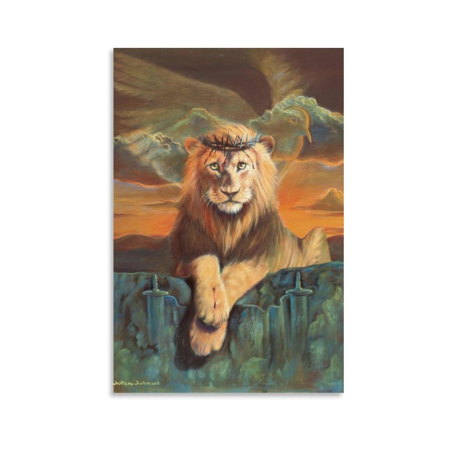 Jesus & Lion Jesus Lion Face The Lion Of Judah Jesus Christ Canvas Art ...