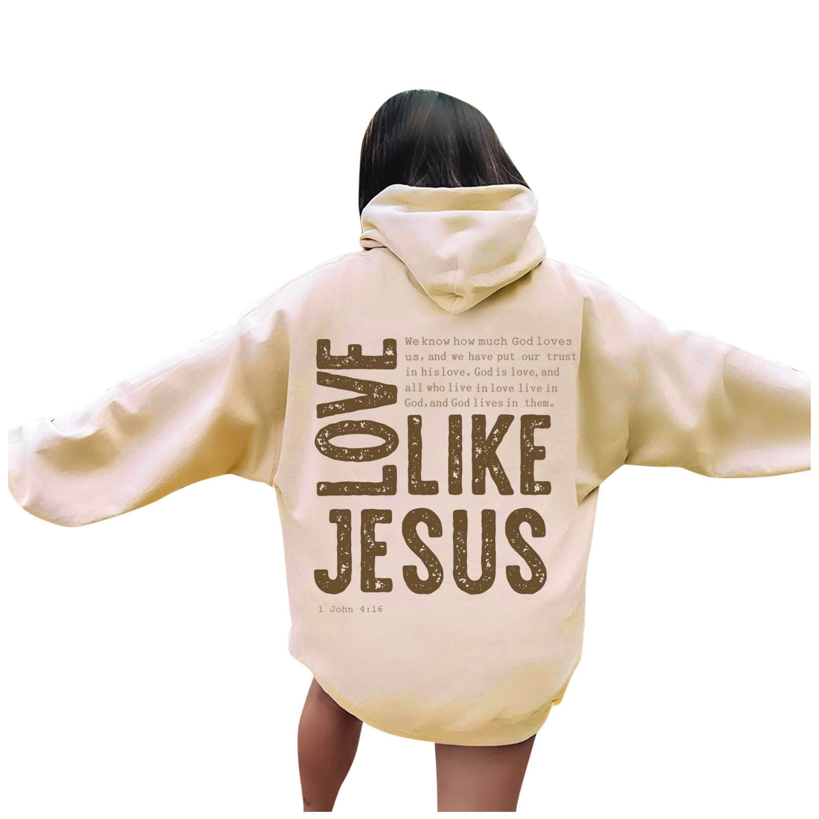 Jesus Love Like Jesus Hoodies For Women Y2k Letter Christian Graphic