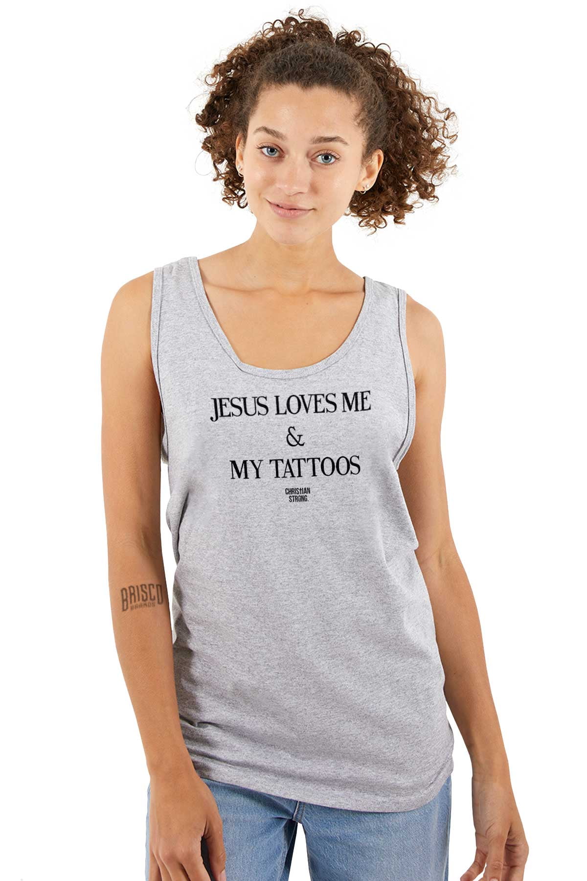 Jesus Love Me and My Tattoos Women Plus Size Tank Top Brisco Brands 3X - Walmart.com