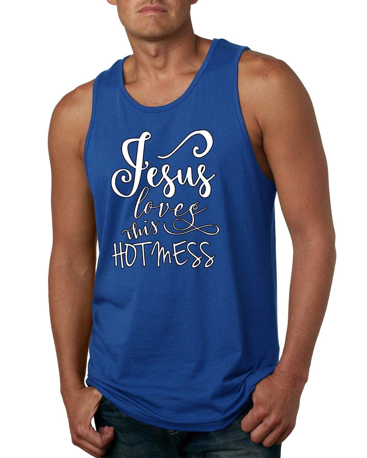 Jesus Love This Hot Mess Inspirational/Christian Mens Graphic Tank Top ...