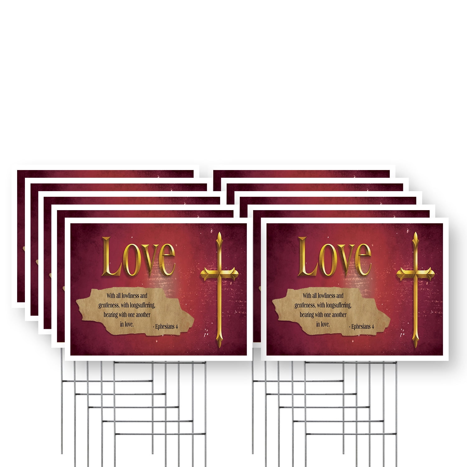 Jesus Love Yard Sign 10 Pack of 12 Inch x 16 Inch Double Sided ...