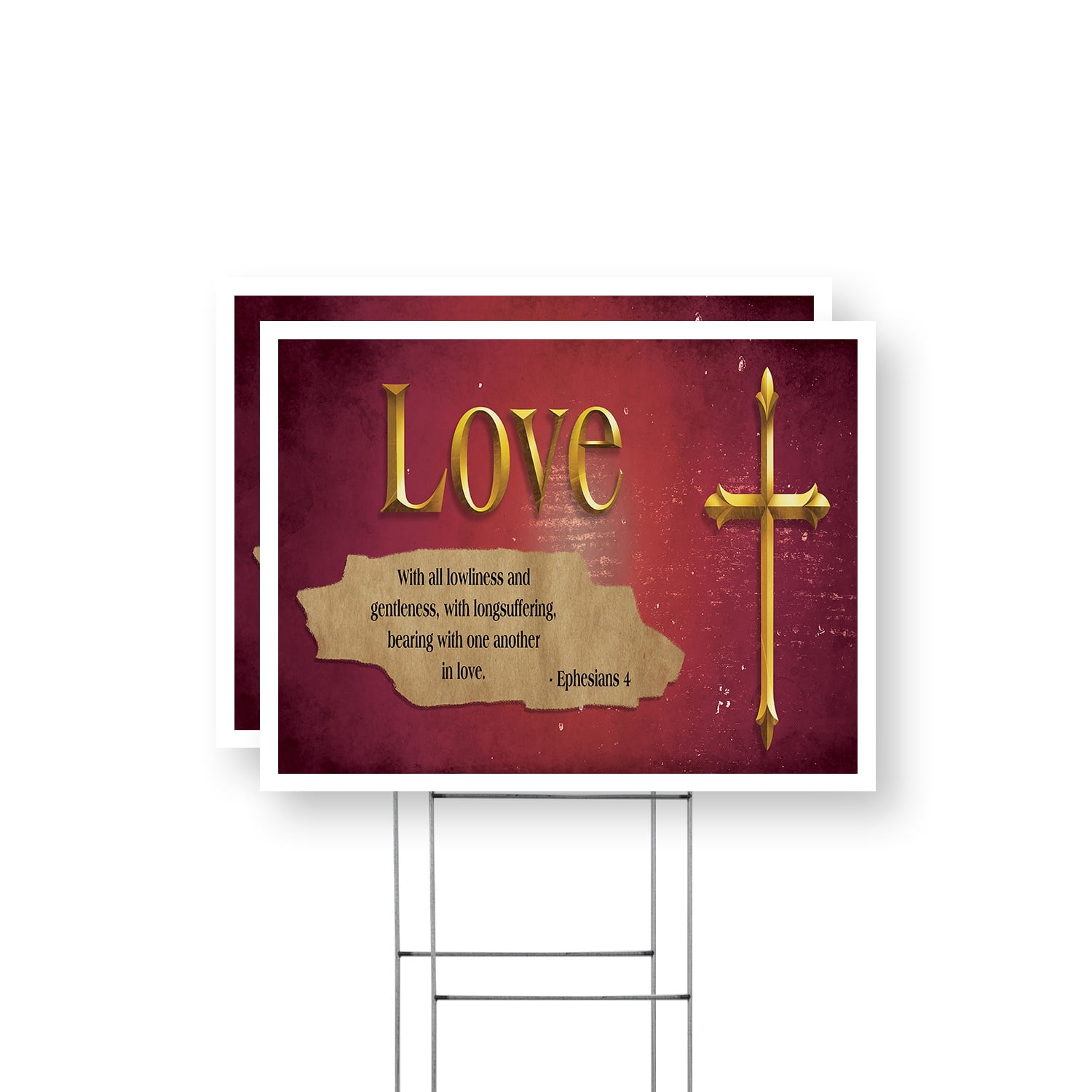 Jesus Love Yard Sign 2 Pack of 18 Inch x 24 Inch Single Sided ...