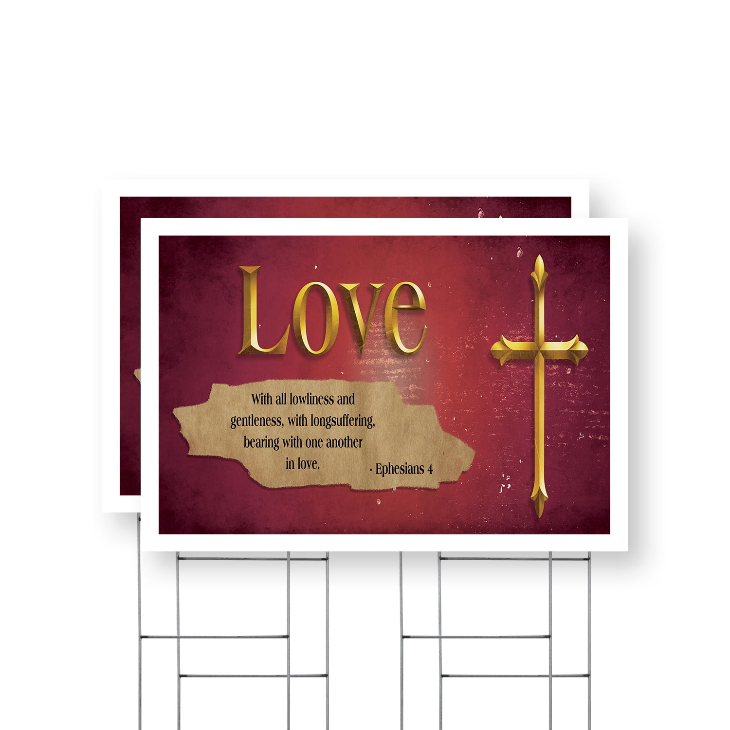 Jesus Love Yard Sign 2 Pack of 24 Inch x 36 Inch Double Sided ...