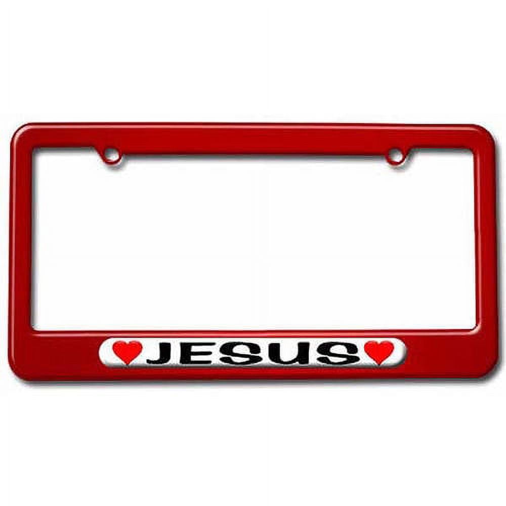 Jesus Love with Hearts License Plate Tag Frame, Multiple Colors ...