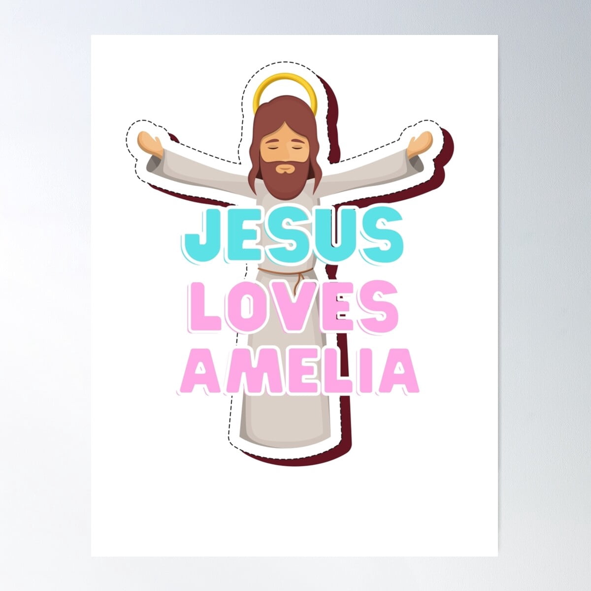 Jesus Loves Amelia Poster Wall Art, Modern Wall Decor For Living Room ...