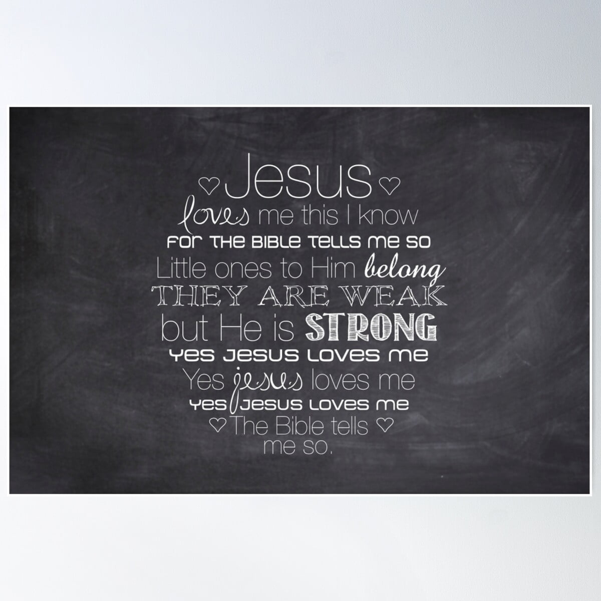 Jesus Loves Me – 2:3 – Chalkboard Poster Wall Art, Modern Wall Decor ...