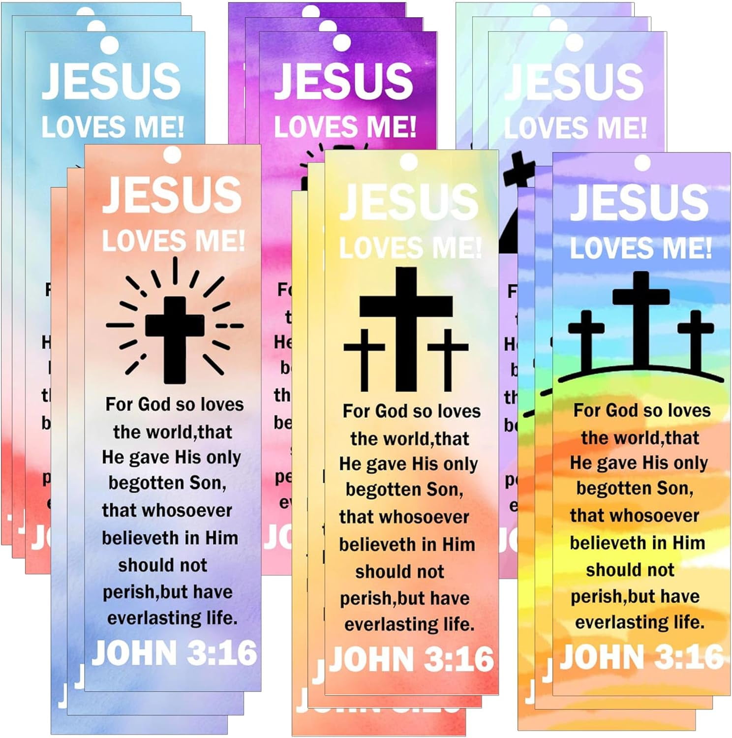 Jesus Loves Me Bookmarks 2x6 Inch Christian Bookmark with Bible Verse ...