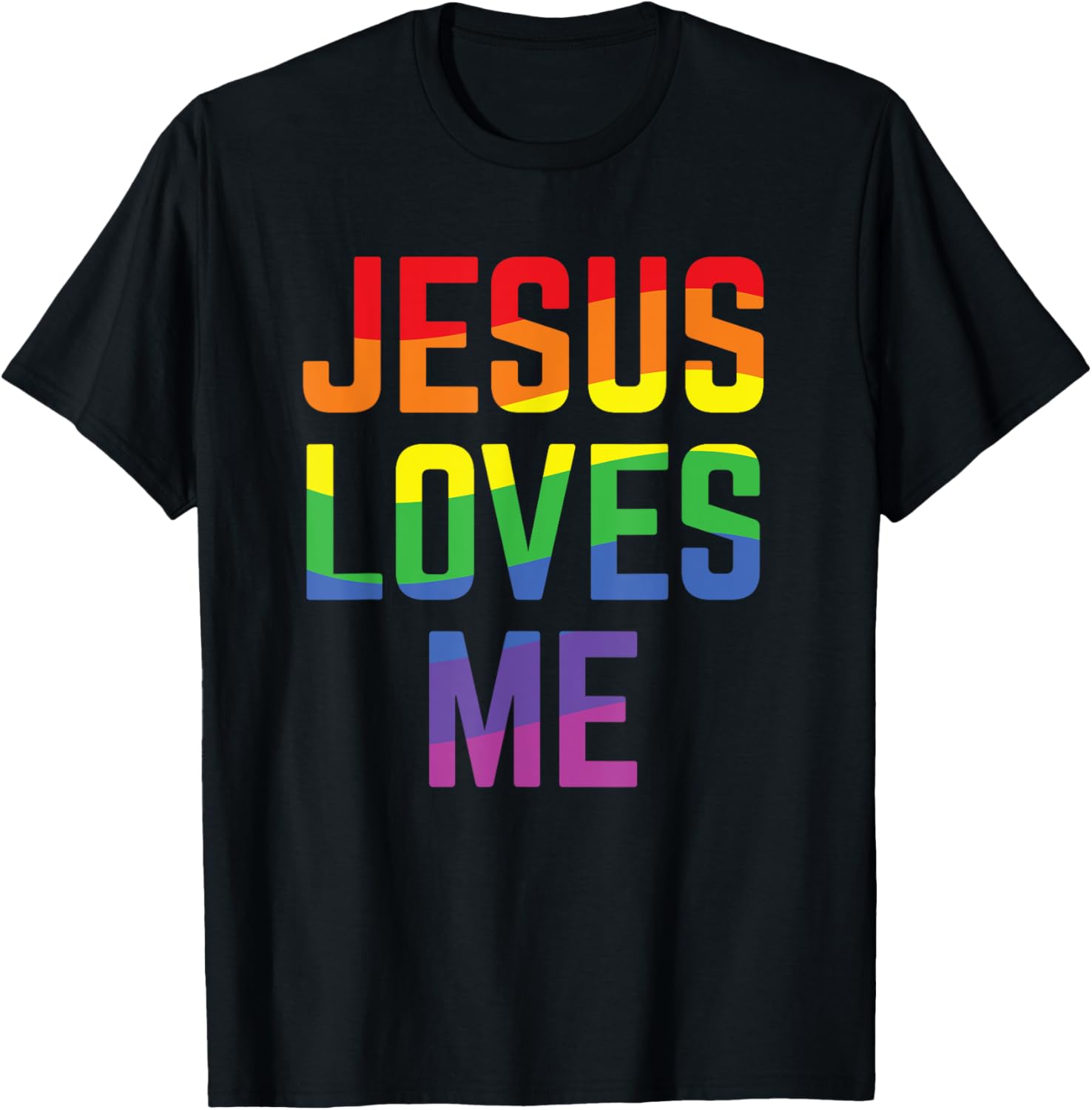 Jesus Loves Me Christian Pride Rainbow Flag LGBTQIA+ T-Shirt - Walmart.com