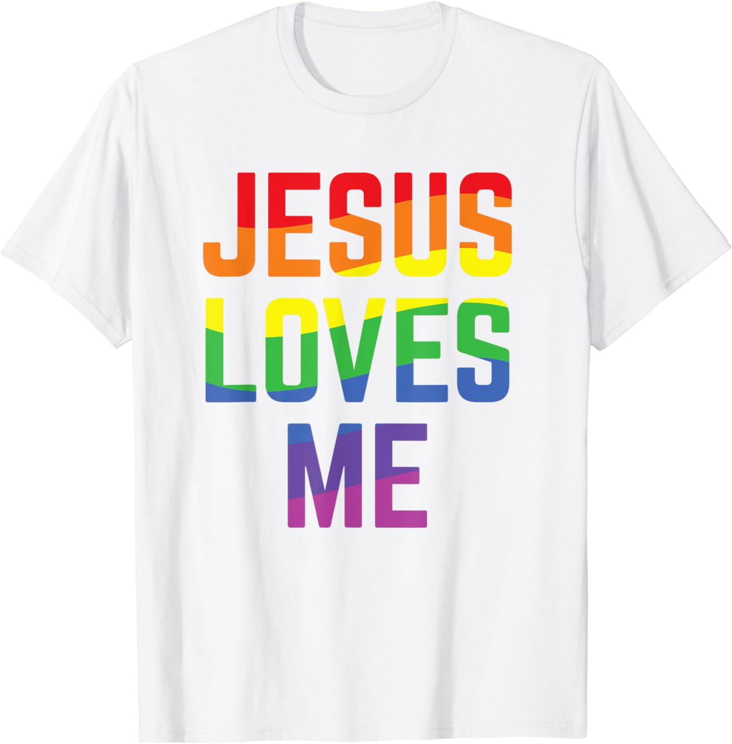 Jesus Loves Me Christian Pride Rainbow Flag LGBTQIA+ T-Shirt - Walmart.com