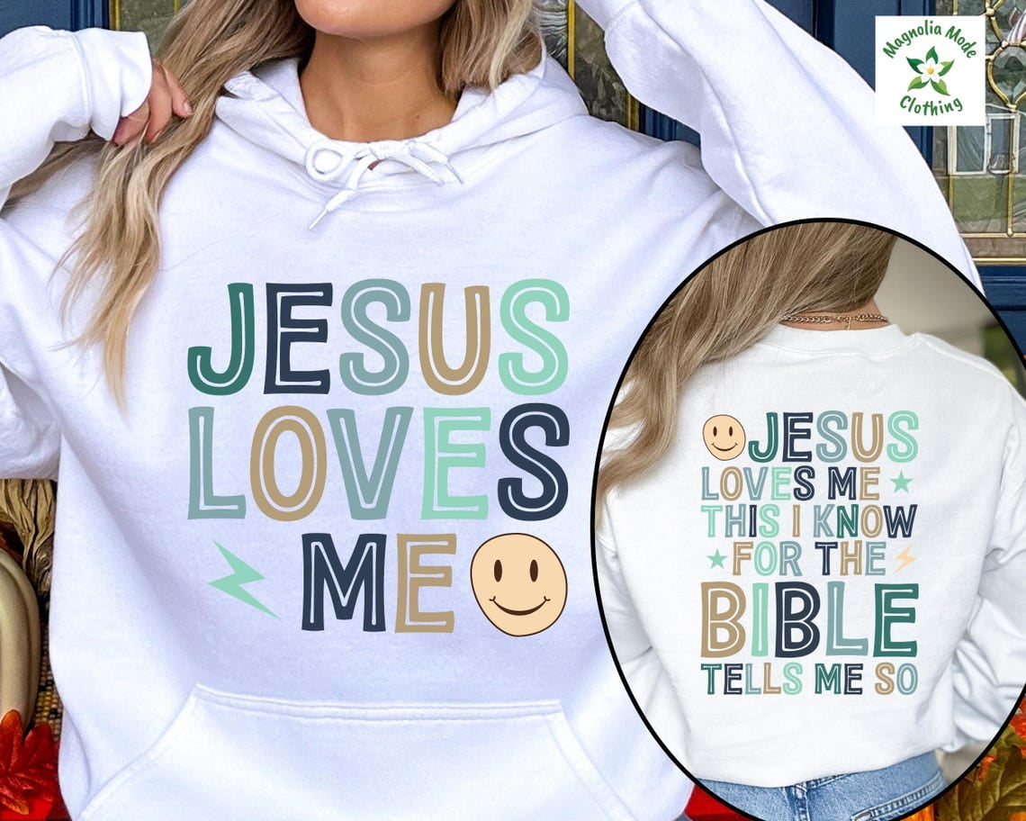 Jesus Loves Me Hoodie, Christian Hoodie, Jesus Sweat, Christian, Faith ...