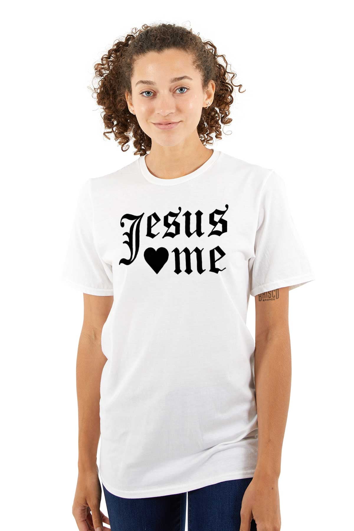 Jesus Loves Me Religious Christian Women Plus Size Graphic Tee Tees Brisco Brands 3X - Walmart.com