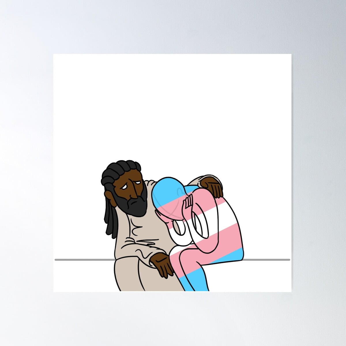 Jesus Loves Trans People Poster Wall Art, Modern Wall Decor For Living ...