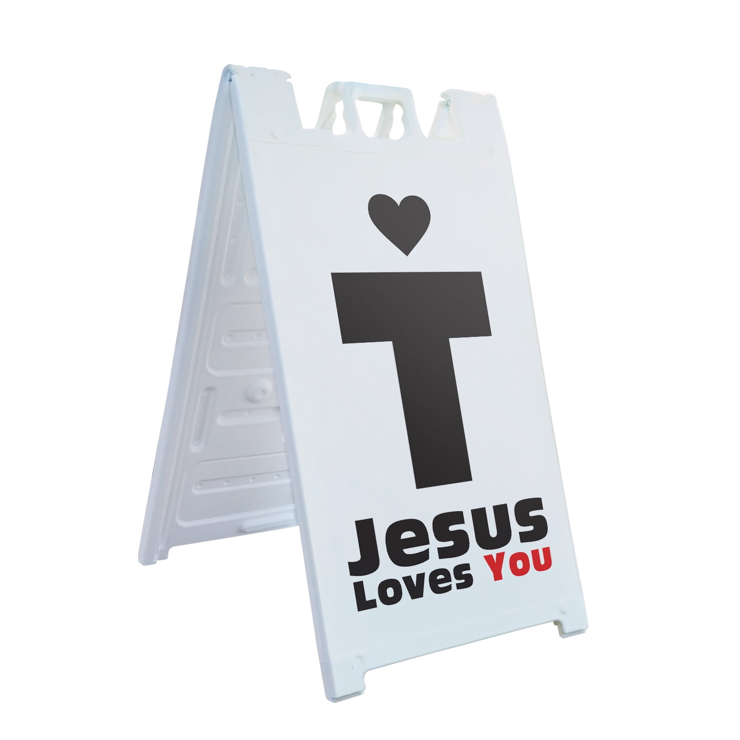 Jesus Loves You 24" x 36" Double Sided A-Frame Sidewalk Sign Includes 2 ...