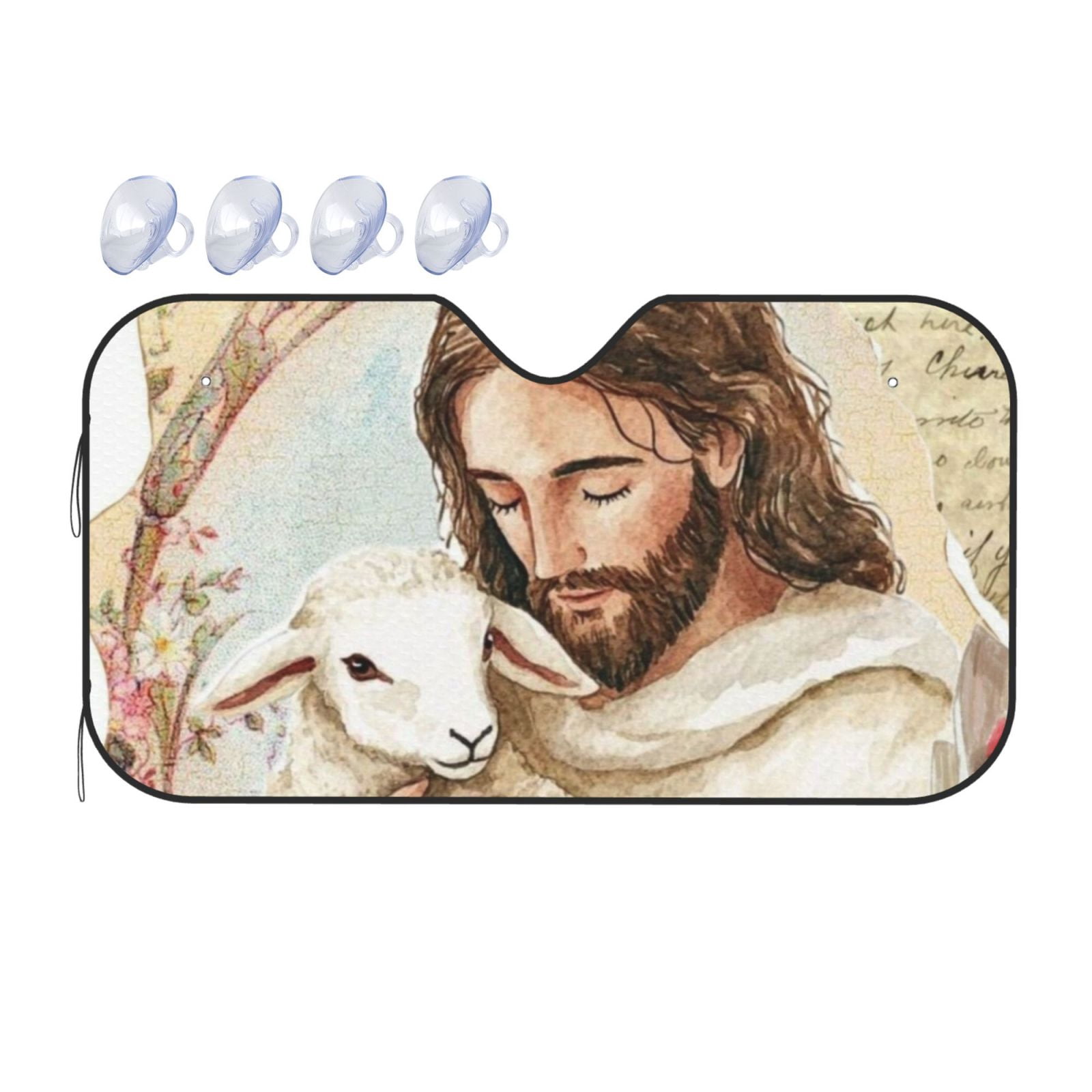 Jesus Loves You Blessed Christ Foldable Car Windshield Sun Shade UV ...