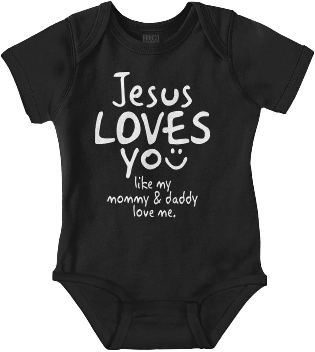 Jesus Loves You Christian Religious Baby Bodysuit Jumper Girls ...