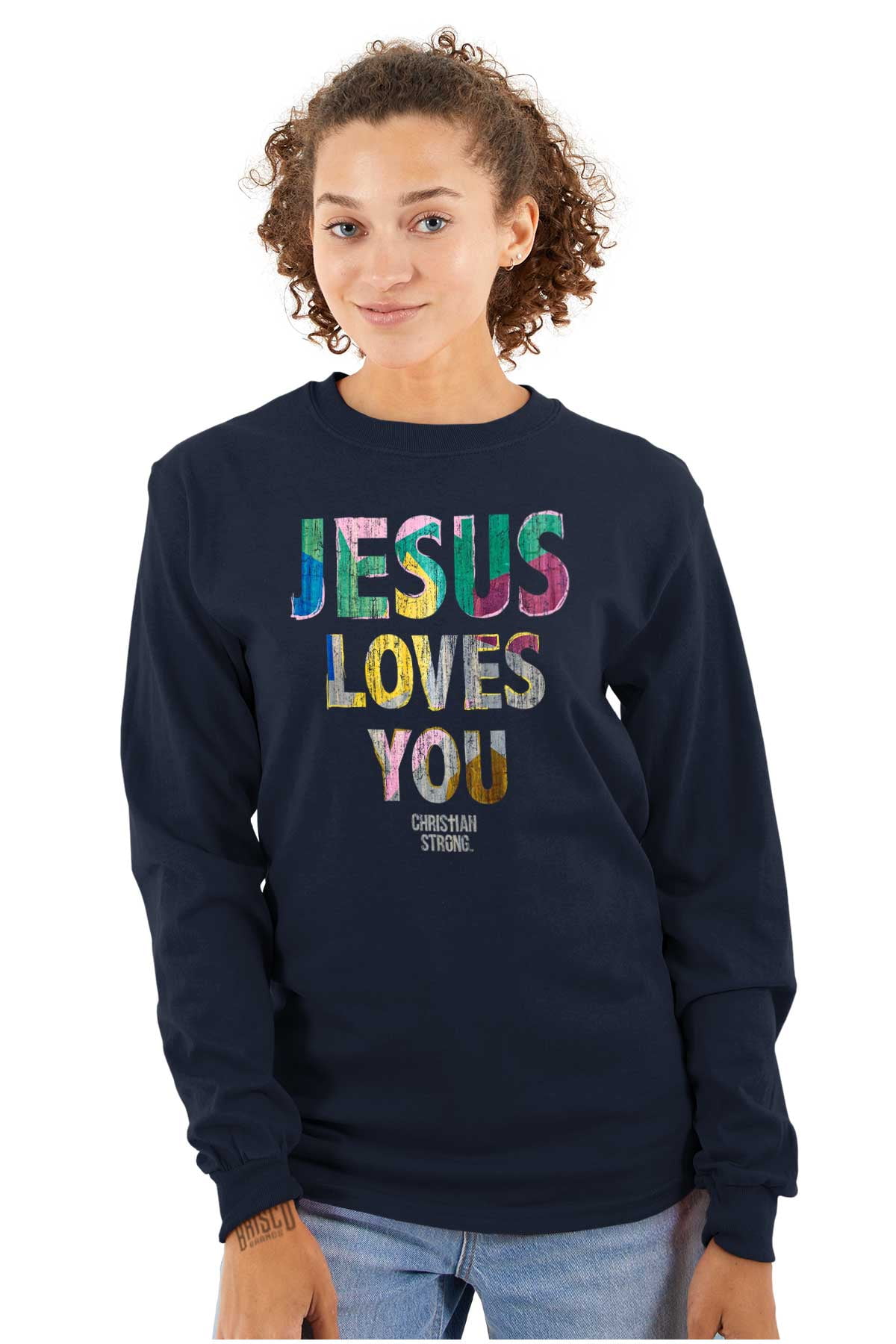 Jesus Loves You Christian Women Plus Size Long Sleeve Graphic Tee ...