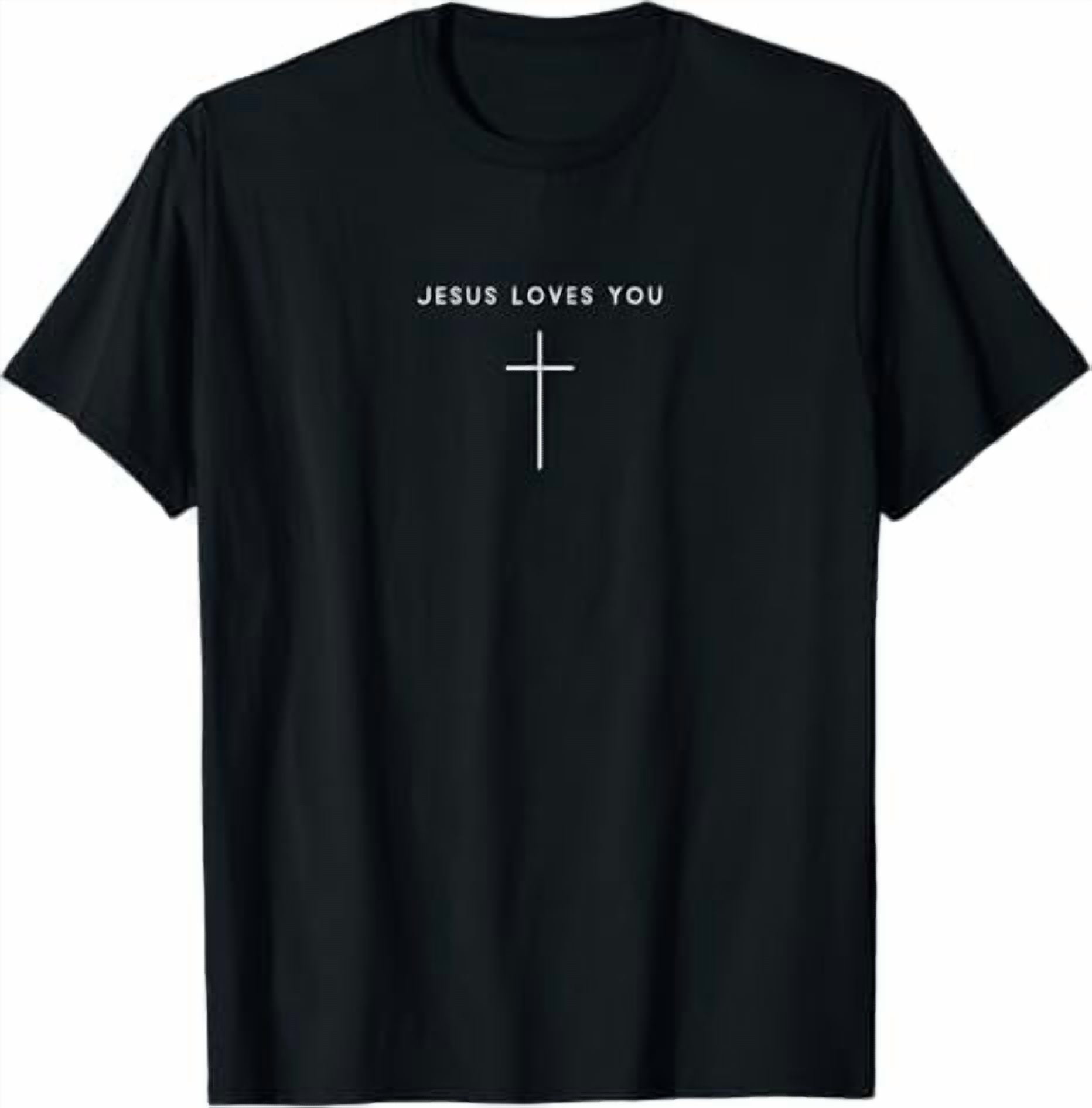 Jesus Loves You Cross - Minimalist Christian Religious Jesus T-Shirt ...