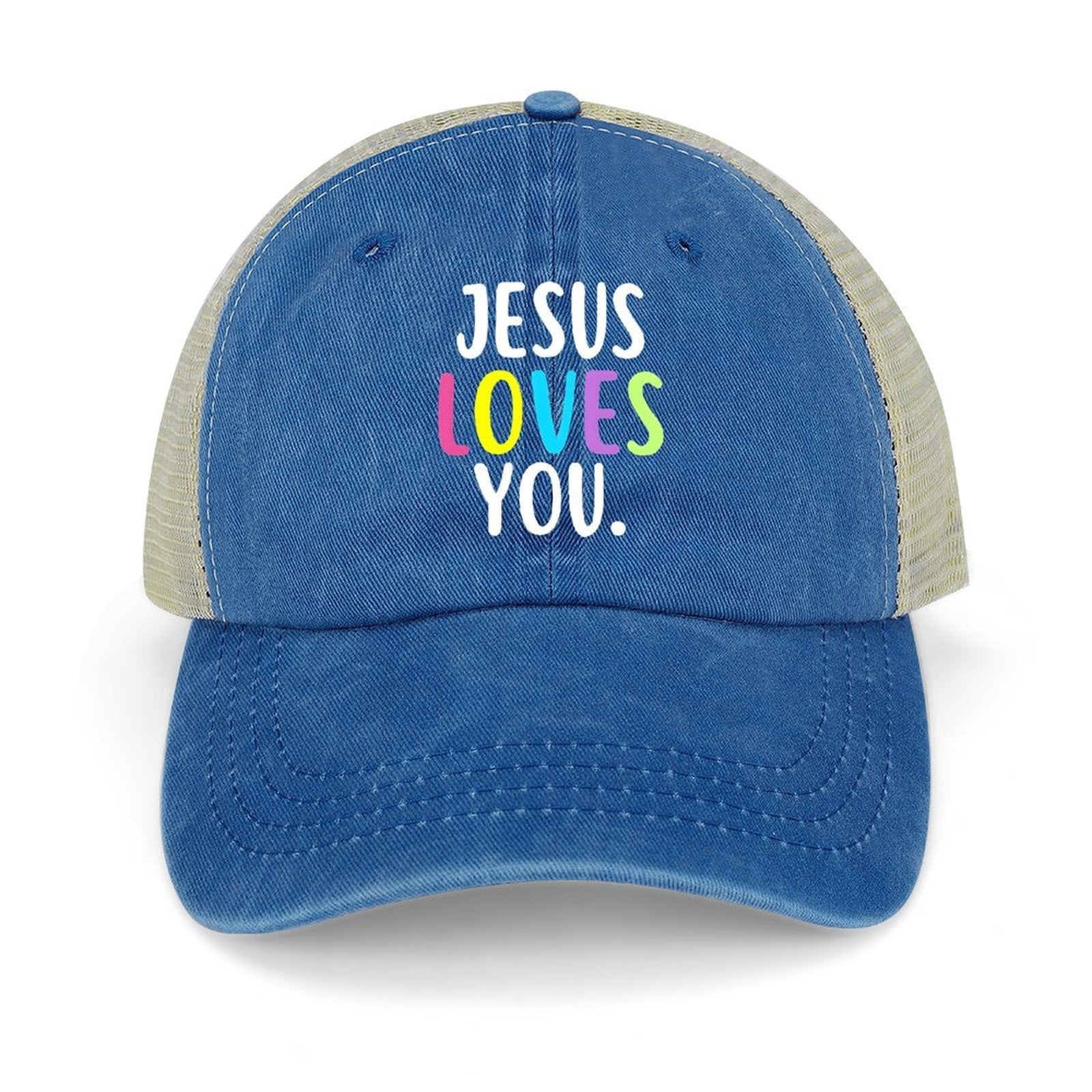 Jesus Loves You Dark Blue Hat Adjustable Funny Fashion Unisex Baseball ...