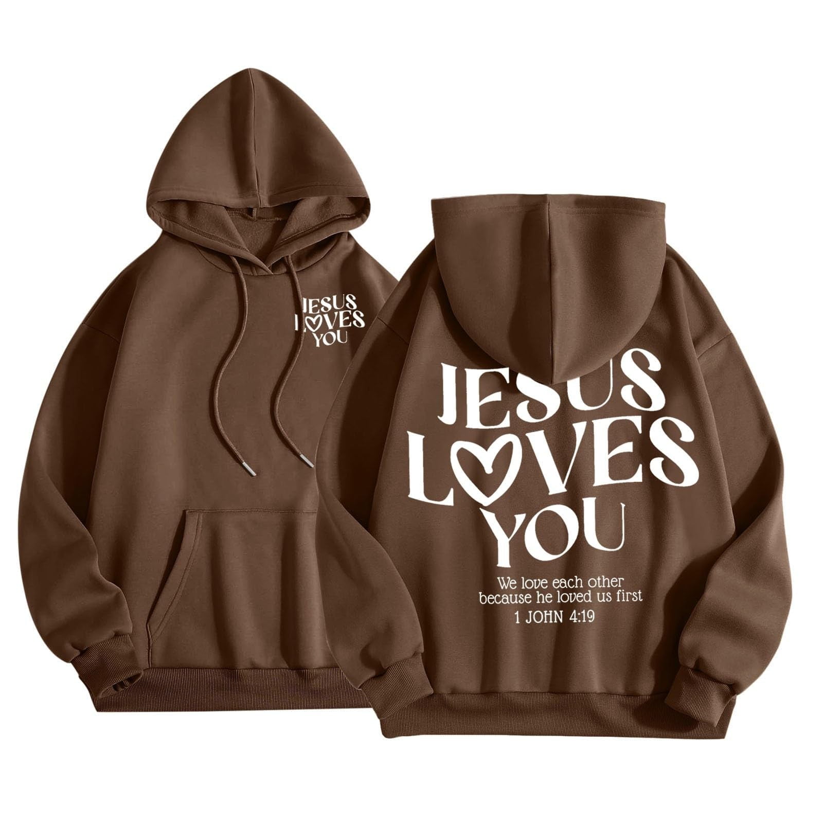 Jesus Loves You Hoodie Christian Faith Sweatshirt for Teen Girls Long ...