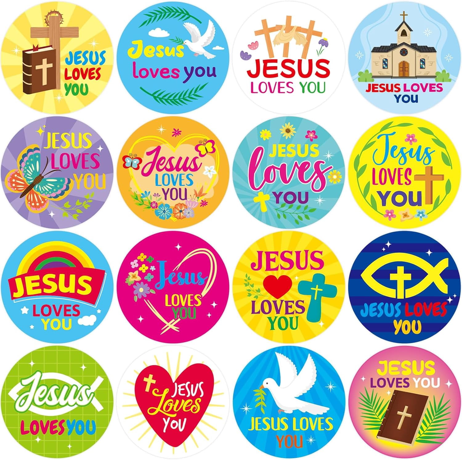 Jesus Loves You Stickers Christian Stickers for Kids Religious Easter ...