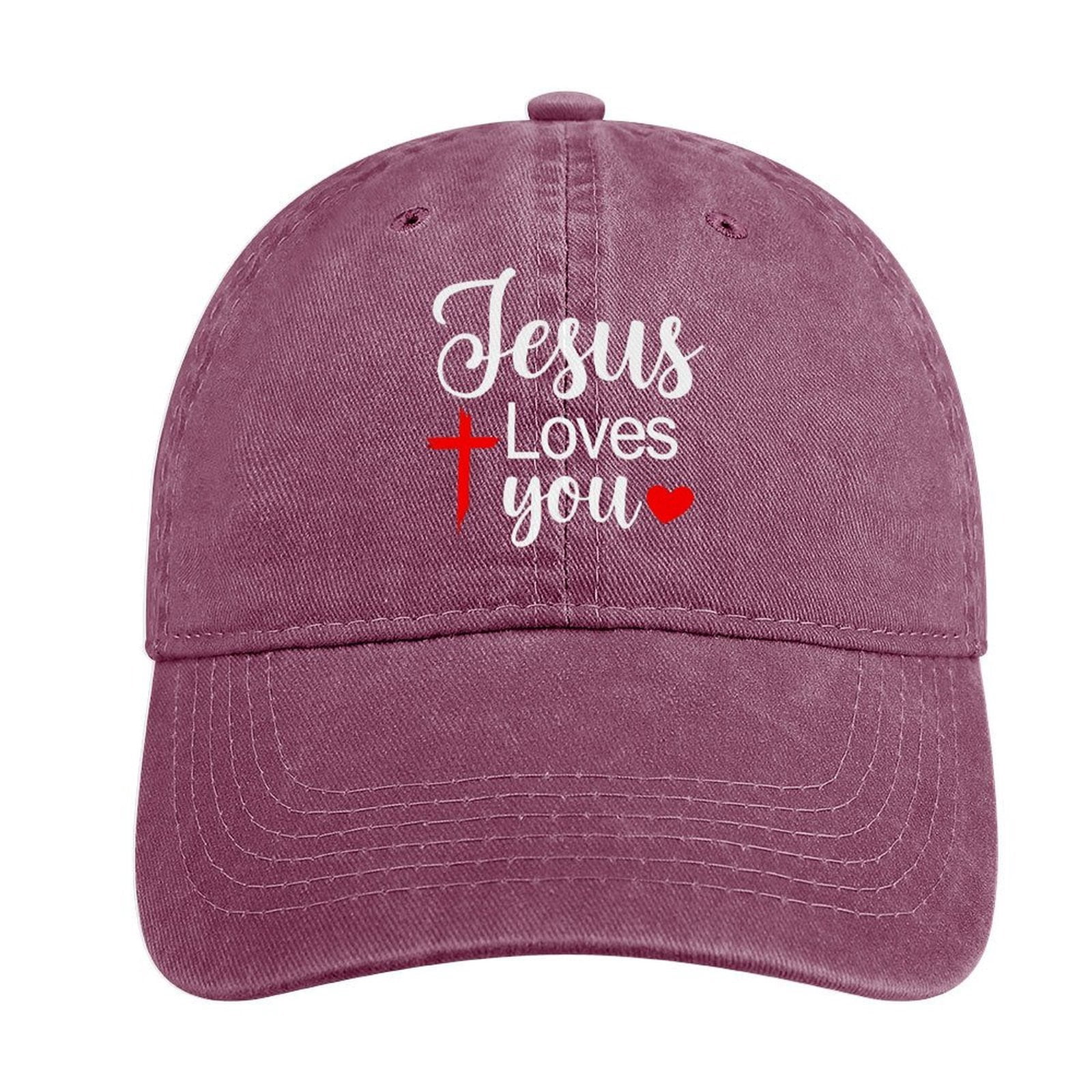 Jesus Loves You Wine Red Hat Adjustable Funny Fashion Unisex Baseball ...