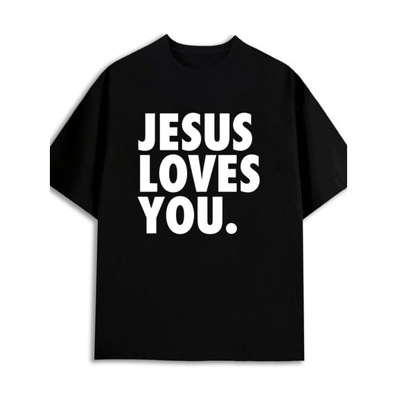 Jesus Loves You for men 180G 100% Cotton black Vintage Unisex Shirt ...