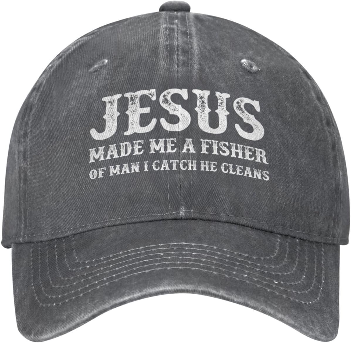 Jesus Made Me A Fisher of Man I Catch He Cleans Hat Men Baseball Caps ...