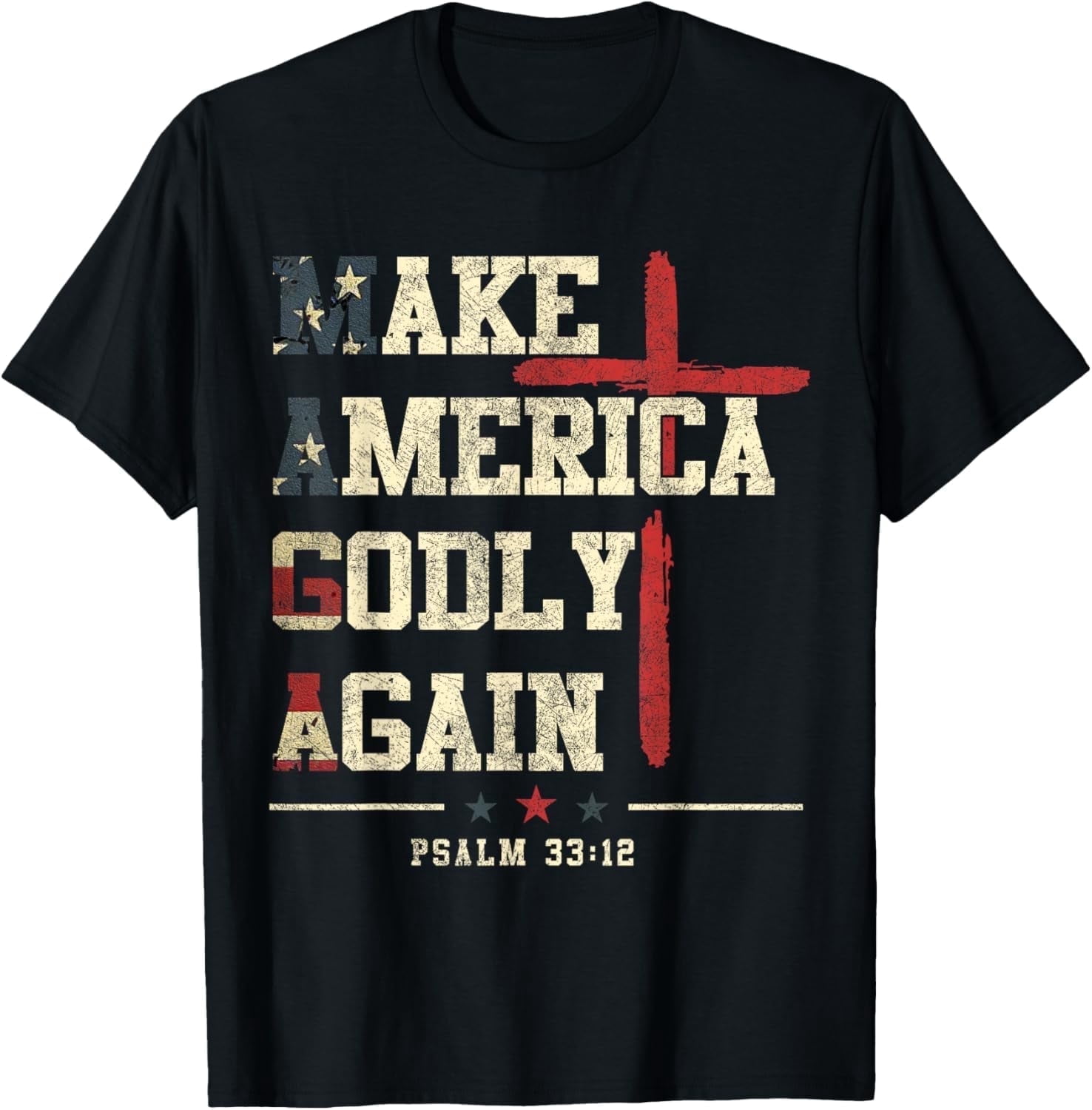 Jesus Make America Godly Again American Patriot Christian T-Shirt ...