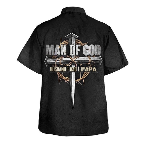 Jesus Man Of God Husband Dad Papa Father's Day Hawaiian Shirt For Men ...