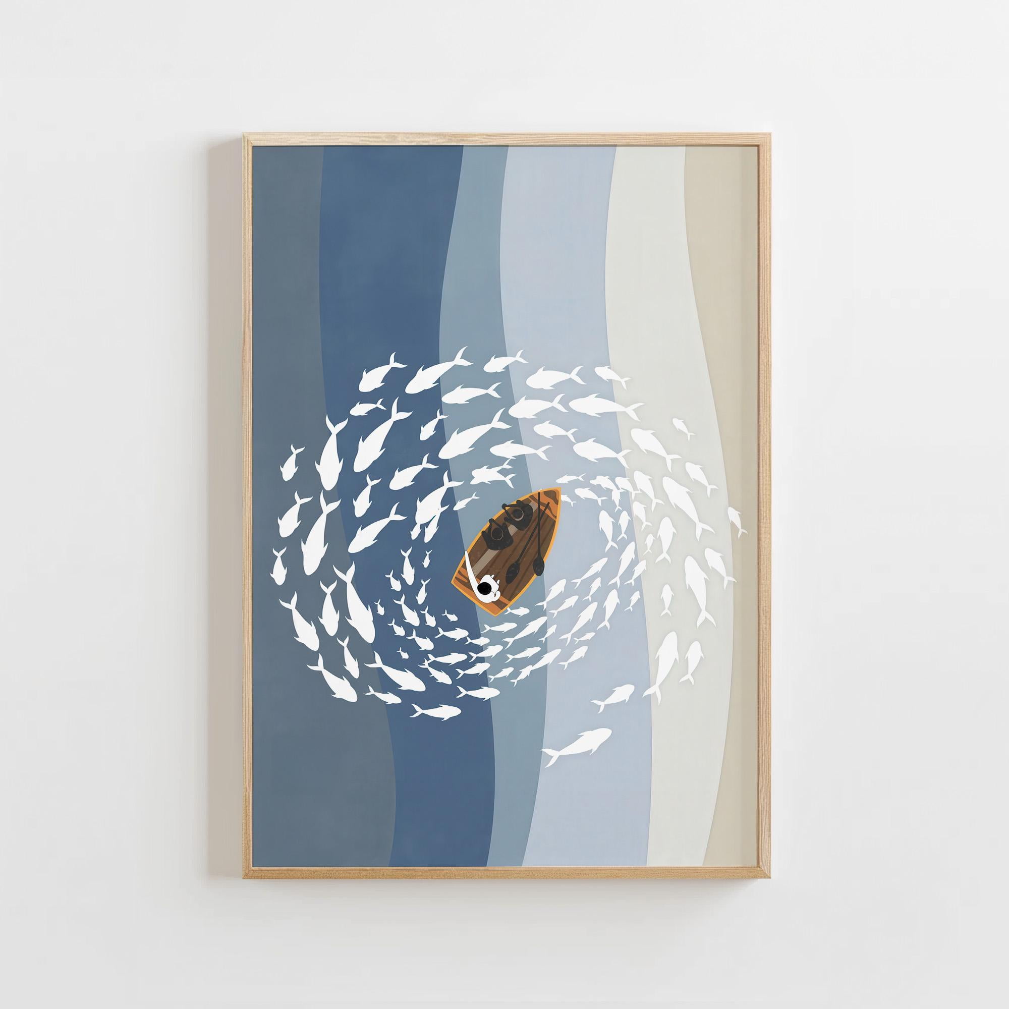 Jesus And The Miraculous Catch Of Fish, Jesus Poster, Christian Poster ...