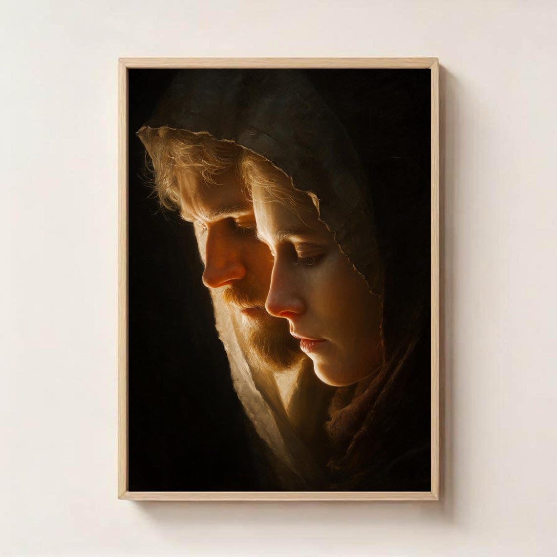Jesus And Mother Mary Painting, Sacred Christian Art, Divine Love ...