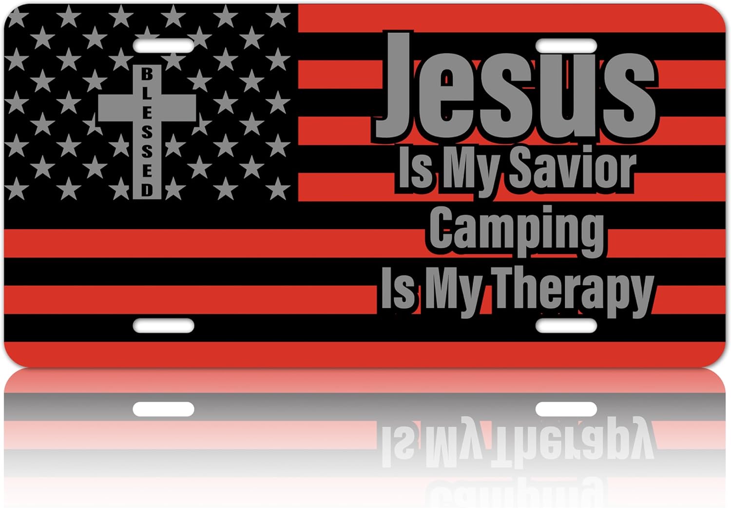 Jesus is My Savior License Plate Retro American Flag Blessed License ...