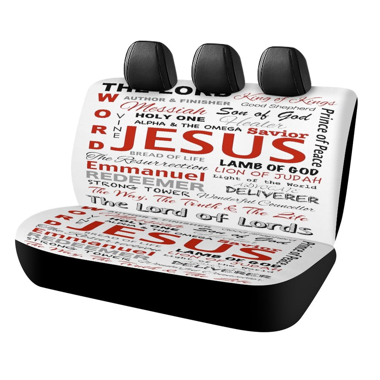 Jesus Names Typography Art-1 Rear Seat Covers, Car Backseat Protector ...