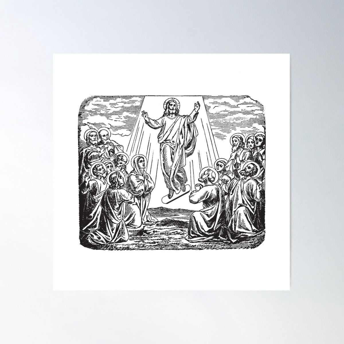 Jesus On A Hover Board - Hilarious Jesus On A Hover Board Design Poster ...
