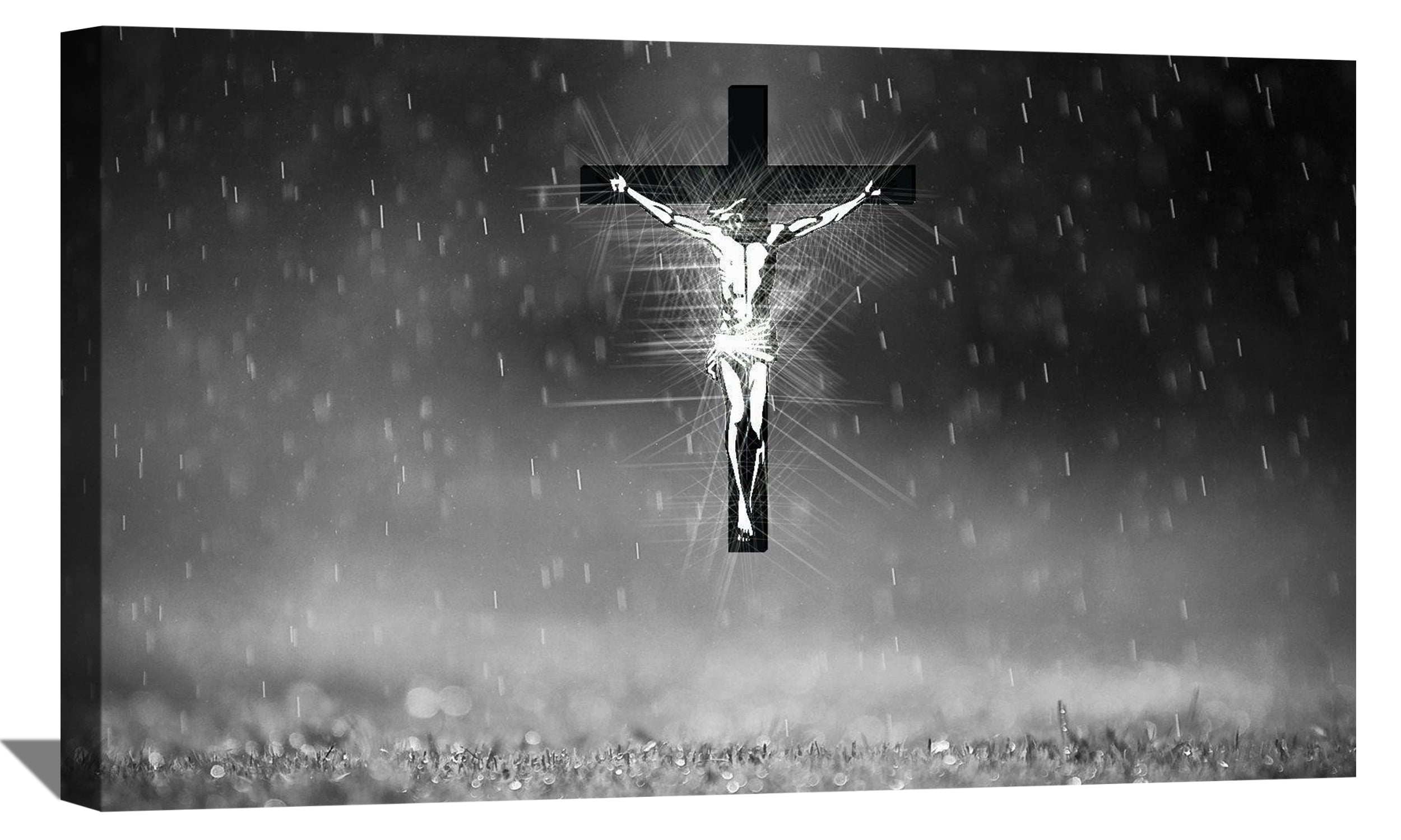 Jesus On Cross Inspirational Christian Artwok Bible Verse Quotes Canvas ...