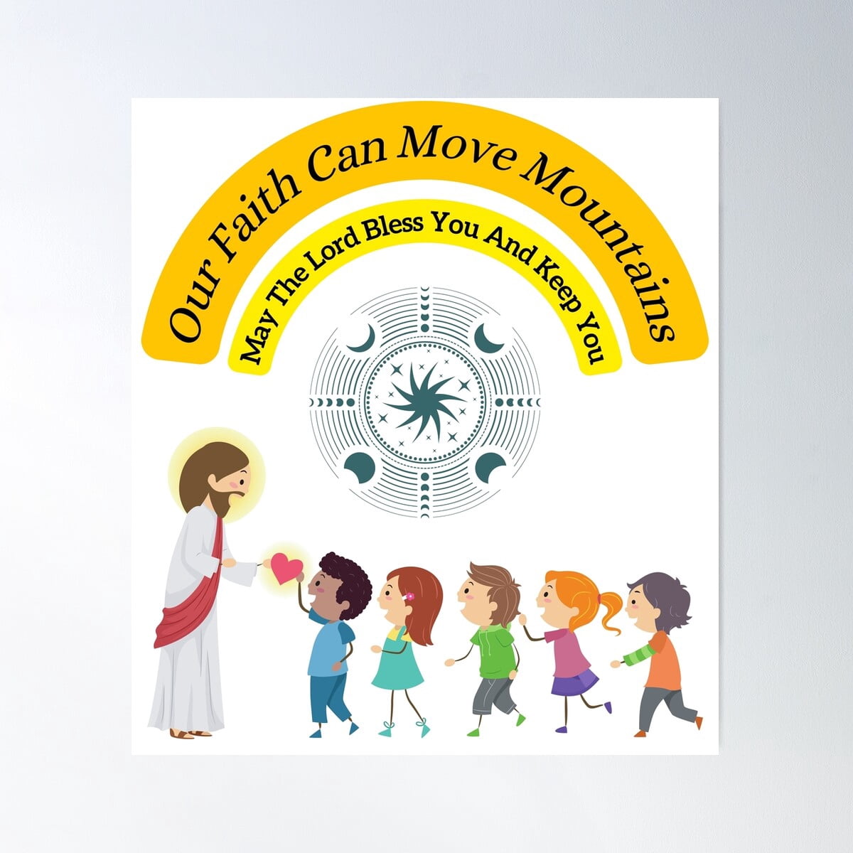 Jesus - Our Faith Can Move Mountains Poster Wall Art, Modern Wall Decor ...