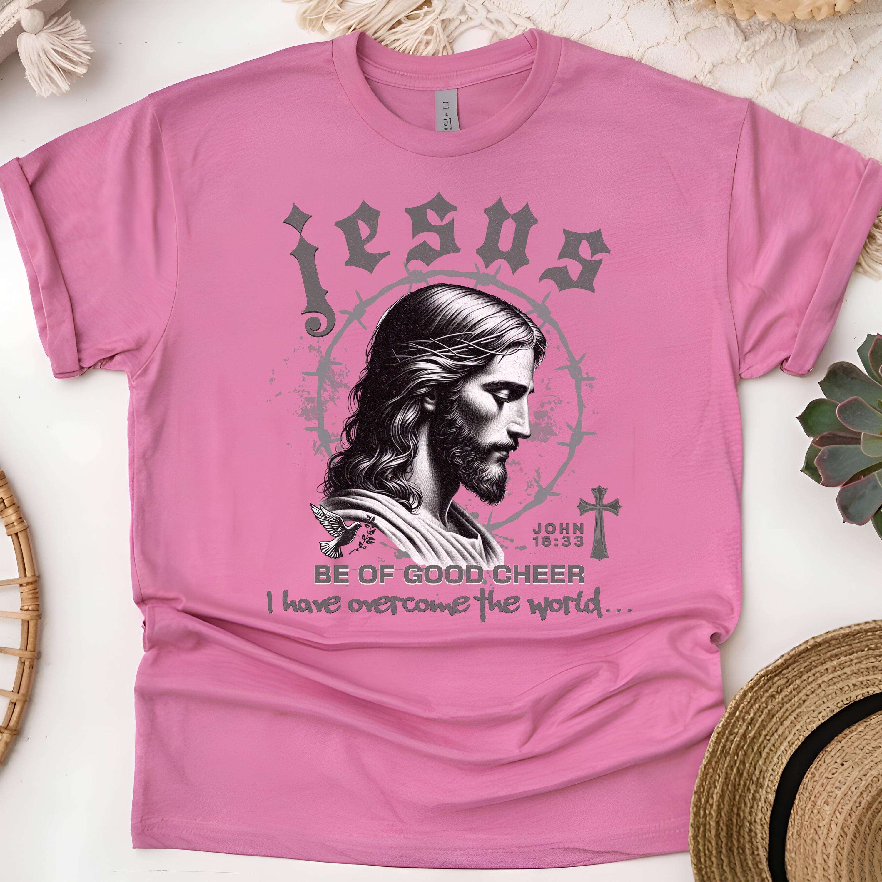 Jesus Overcome the World Shirt – John 16:33 Scripture T-Shirt with ...