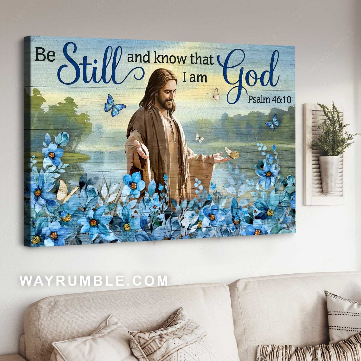 Jesus Painting, Blue Flower Garden, Pretty Sunset, Be Still And Know ...
